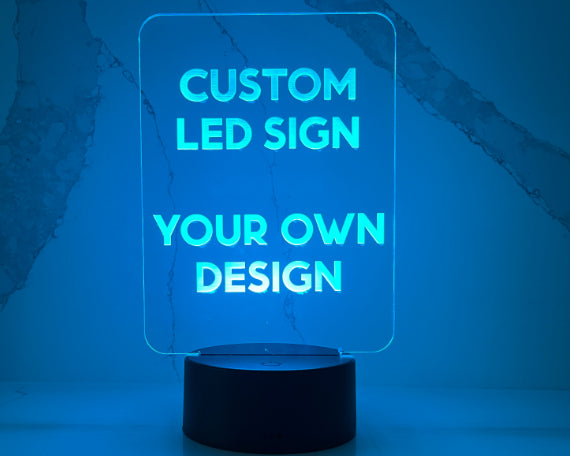 Custom Rectangle LED Sign. Your own design or logo. – Dezigning Ideas